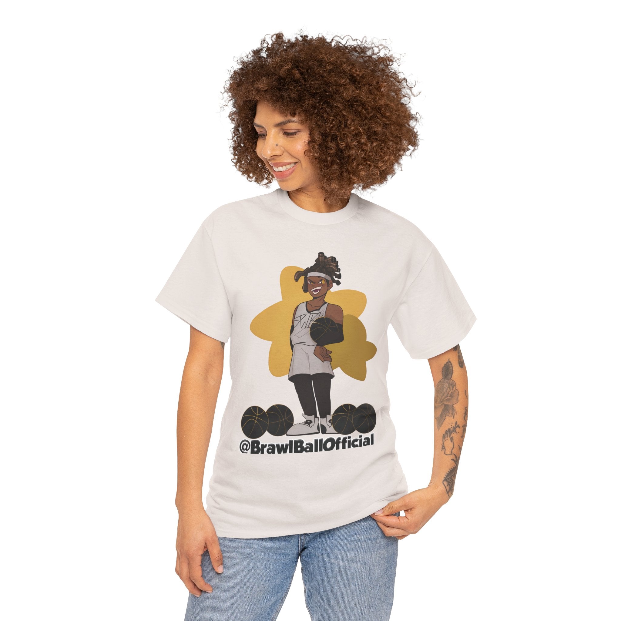 Brawl Ball x Amiya "Swish" Tee - Ice Grey